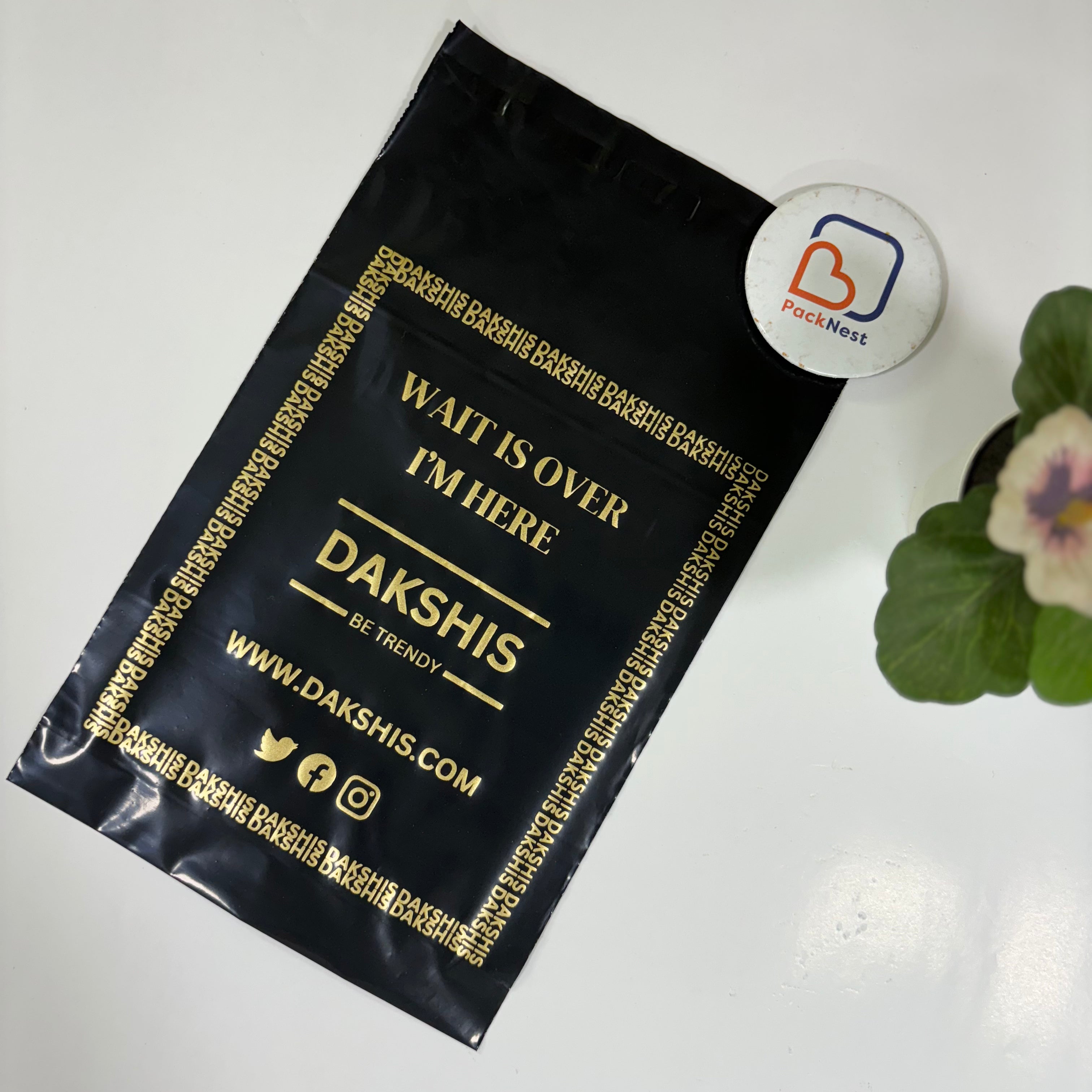 6 x 8 inch Custom Courier bags Black – Packnest