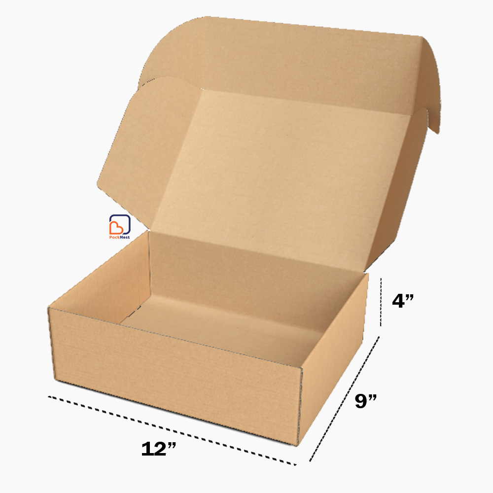 12 x 9 x 4 inch Tuck in Mailer Boxes - 3 ply – Packnest