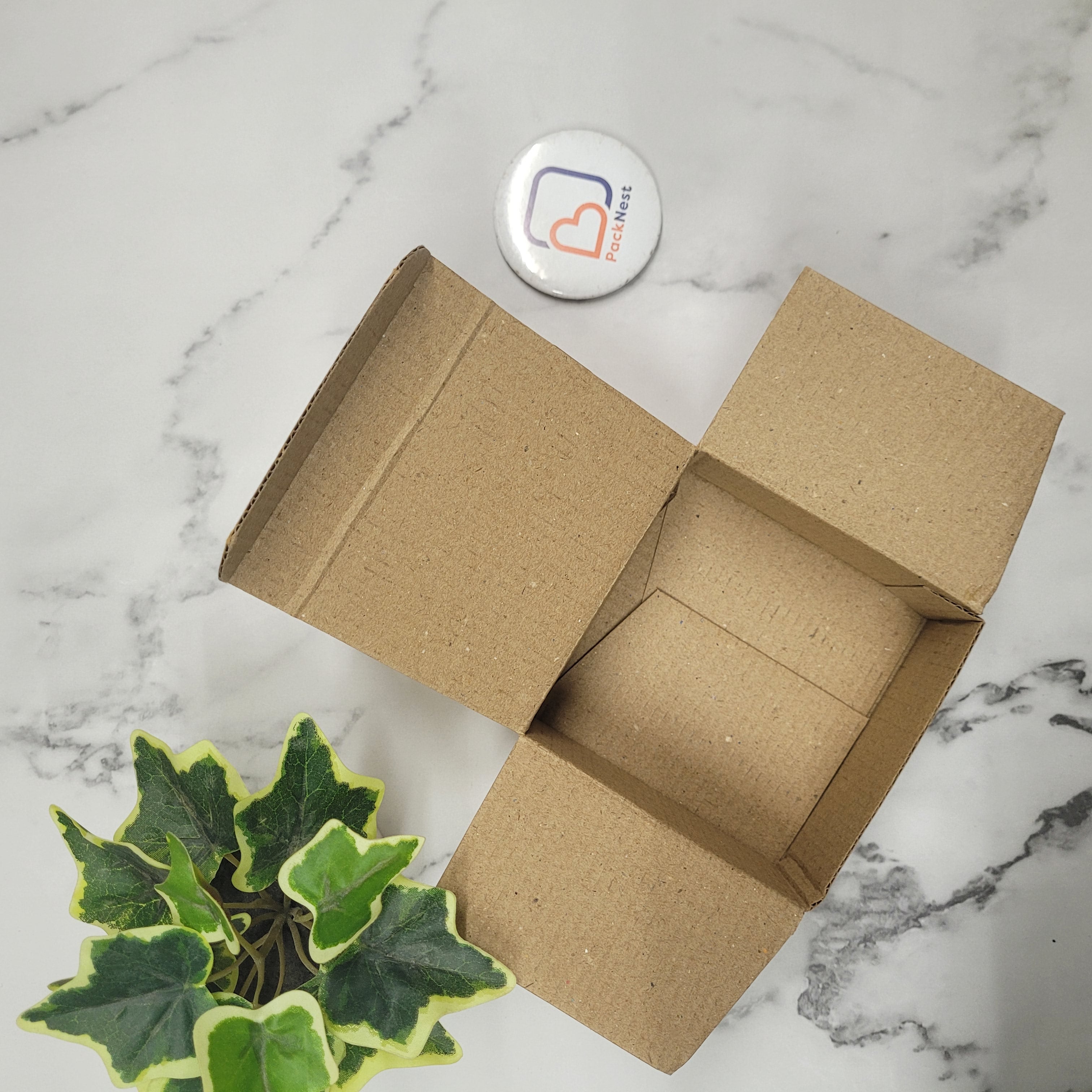 4 x 4 x 2 inch (OD) 3Ply Reverse Tuck Boxes - Brown – Packnest